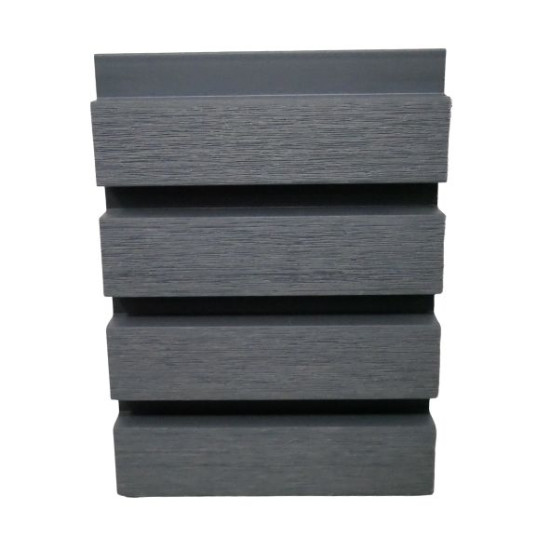 Stone Grey 2.5m Slatted Composite Cladding Acoustic Wall